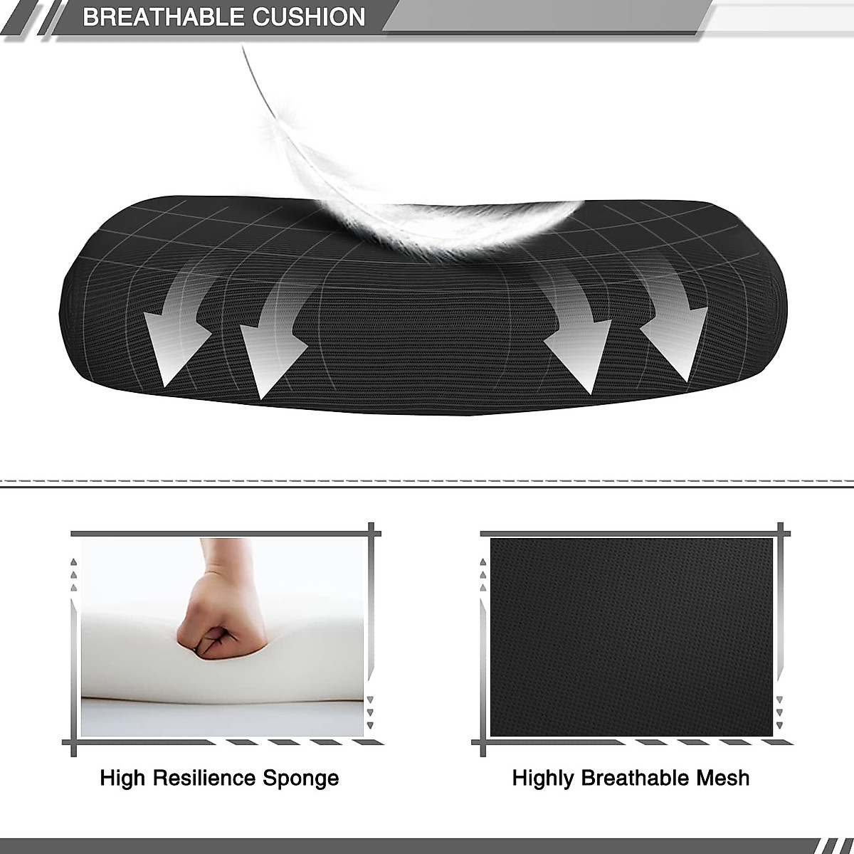 Qulomvs Mesh Ergonomic Office Chair with Footrest Home Office Desk Chair with Headrest and Backrest 90-135 Adjustable Computer Executive Desk Chair with Wheels 360 Swivel Task Chair