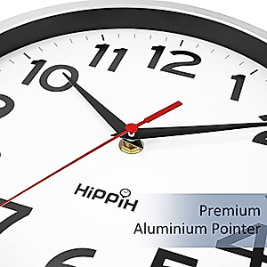 HIPPIH Wall Clock 2 Pack, 10 Inch Modern Wall Clocks Battery Operated, Non Ticking Silent Wall Clock, Simple Small Analog Wall Clock for Living Room, Bedroom, School, Office Decor, Silver