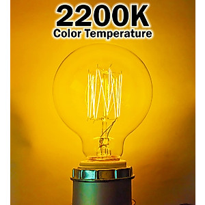 EX ELECTRONIX EXPRESS 4 Pack of Dimmable G80 Vintage Edison Light Bulbs, 360 Degree Beam Angle 60W Incandescent Bulbs, 2200K Amber Glow, 110-130 Volts, E26 Medium Base for Home Light Fixtures