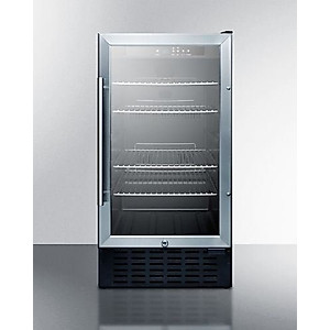 Summit Appliance Refrigerator Set, Black 18" Wide Built-in Beverage Center, ADA Compliant, Silver