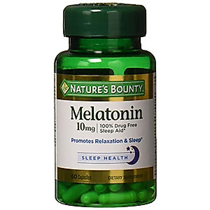 Nature's Bounty Maximum Strength Melatonin 10mg Capsules, 60 CT (Pack of 2)
