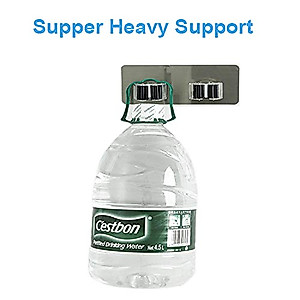 2IN1 No Drilling Broom Mop Holder, Broom Gripper Holds Self Adhesive, Wall Mounted Storage Rack Storage & Organization for Home, Kitchen Pan and Wardrobe Bathroom Garage Laundry Organizer Rack