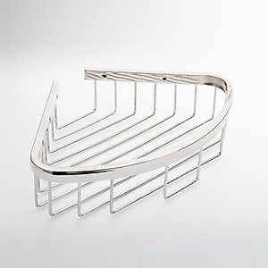 Generic Stainless Steel Shower Caddy Corner Wall Mounted Bathroom Shelf Rust Proof Bathtub Shower Storage Organizer No Drilling Shampoo Holder with 10 Adhesive Hooks for 90 Degree Corner (Silver)