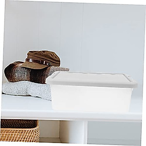 Hemoton Clothes Box Storage Box with Lid Storage Bins with Lids Storage Containers Plastic Bins Storage Bins for Shelves Plastic Containers with Plastic Storage Bins Frosted Pp Clothing