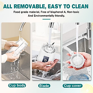 Portable Blender for Shakes and smoothies with Scale, 4000mAh Personal Electric Blender 15.2 oz,150w 6-Blades Blender Bottles, USB Rechargeable Mini Fruit Juicer for Travel, Office, Outdoors