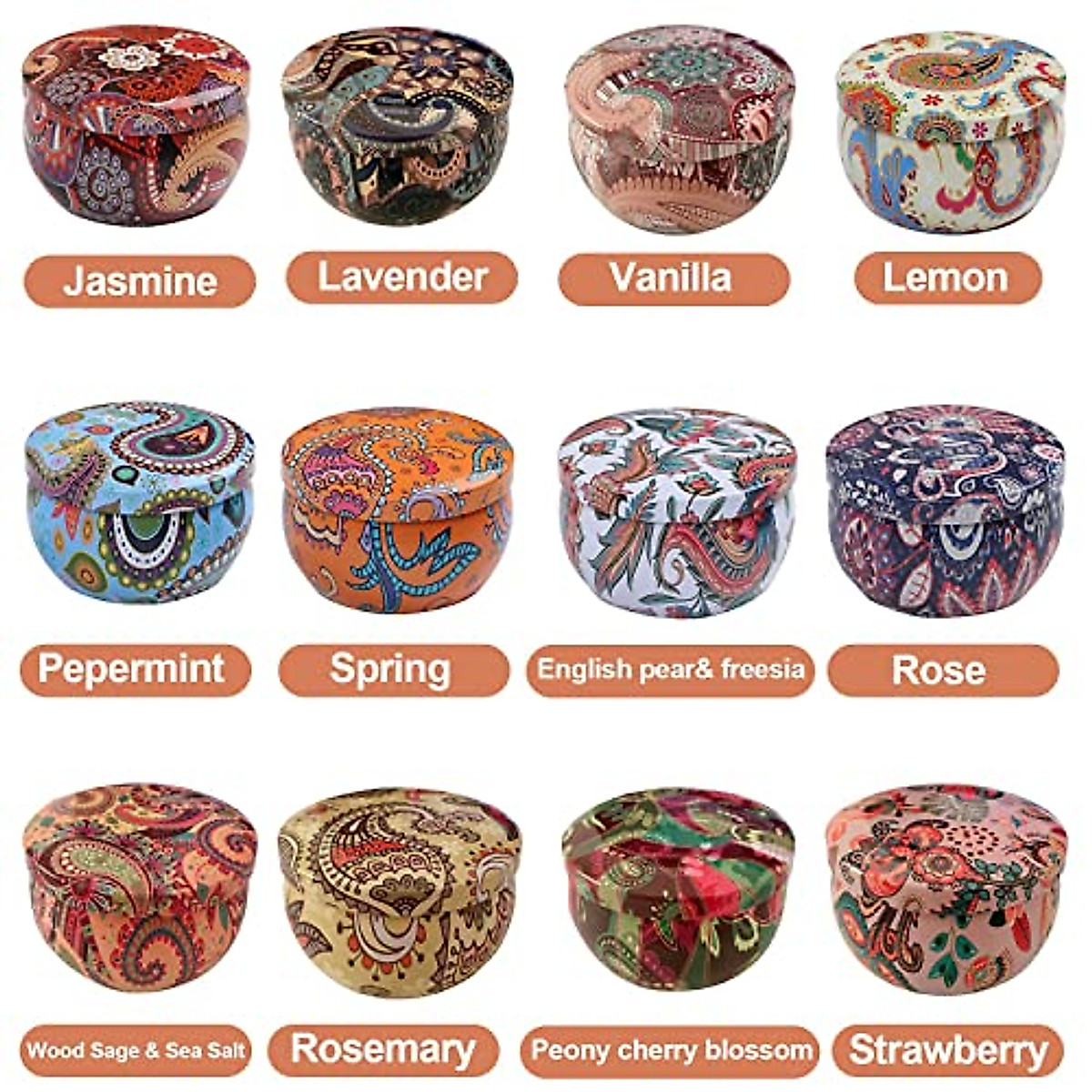 Scented Candle Set Gift for Women,12 Pack Aromatherapy Candles,Soy Wax Candle with Strong Fragrance, 2.5 Oz Jar Candle Set Long Last 180-240 Hours,Gift for Christmas Valentine's Day Decoration