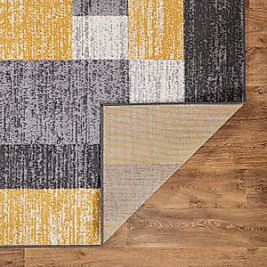 Rugshop Oslo Modern Geometric Boxes Area Rug 7'10" x 10' Yellow