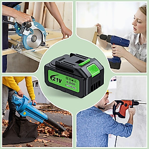 21V MAX 4.0Ah Lithium, Lon Battery, Extended Runtime, LED Charge Indicator, Compatible with Tools, Outdoor Equipment