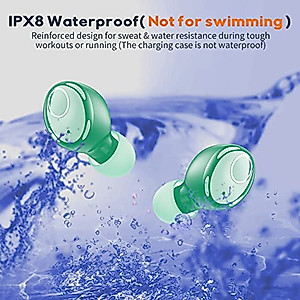 Bluetooth Earbuds,Kurdene S8 Wireless Earbuds 48H Playtime Call Noise Cancelling IPX8 Waterproof Ear Buds Deep Bass Earphones with Microphone in-Ear Stereo Headphones for Work,Sport,Running