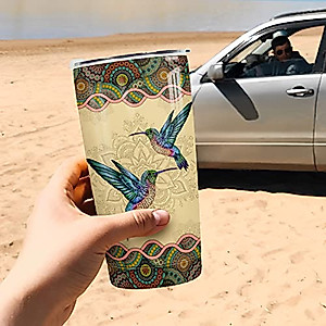 winorax Hummingbird Tumbler 20oz Stainless Steel Insulated Coffee Travel Mug Cup Tumblers with Lid Gift For Women Lady Girl Birthday Christmas Presents