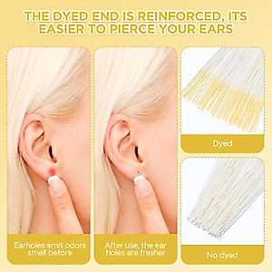 Disposable Earrings Hole Cleaner Floss Ear Piercing Cleaner Piercing Aftercare Piercing Cleaning Line for Girls Women Men Earrings Hole Care Odor Removal (420 Pieces, Yellow)