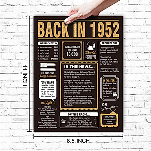 Ogeby Funny 72th Birthday Gifts for Women Men, Jumbo 72th Birthday Card for Dad Mom Grandma, Gifts for 72 Year Old Woman, Happy Back in 1952 Birthday Cards Gifts