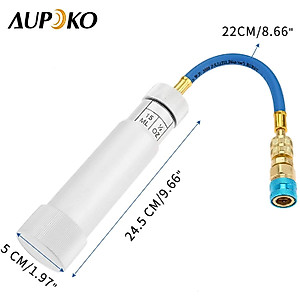 Aupoko AC Oil Injector Kit, R134A Oil Injector with R1234YF Low Side Quick Coupler, HVAC Dye Oil Injector with 1/4" SAE Connector, for R134A R22 R12 R1234YF Refrigerant System