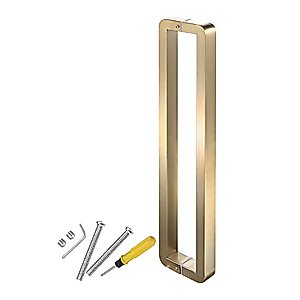 Square Push Pull Door Handle Include Fittings,Stainless Steel Sliding n Door Handle Hardware,for Shower Glass Sliding/Interior Exterior Door,6 Colors