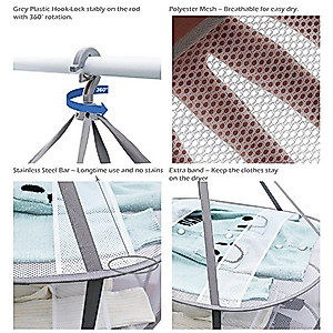 Looca 3-Tier Folded Mesh Clothes Hanging Dryer Sweater Drying Rack 30.3" L * 24.5" W*30.7" H