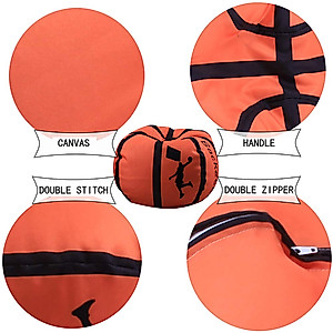 ArcticWhale 38 Inch Beanbag Cover Storage Bean Bag Chair Stuffed Animal Extra Large Blanket Plush Organizer for Kids Stuffed Seat Storage Sack Soft Smooth Polyester,Kid’S Room Originality，Basketball