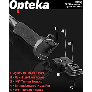 Opteka 72-Inch Photo Video Monopod with Quick Release for Digital SLR Cameras and Camcorders