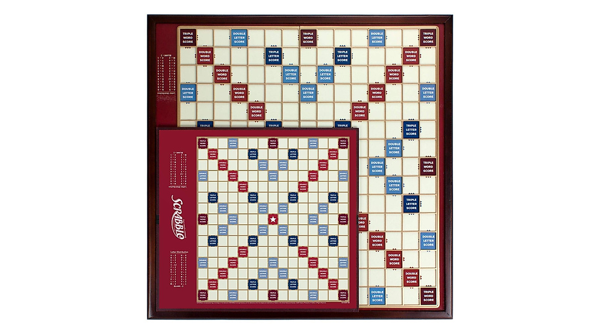 Giant Deluxe Scrabble Board - Oversized Wooden Game for All Ages