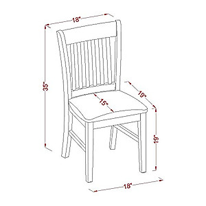 East West Furniture NFC-MAH-C Norfolk Dinette Chairs - Linen Fabric Upholstered Wooden Chairs, Set of 2, Mahogany