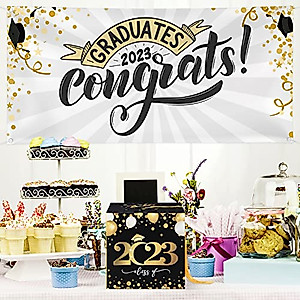 Amosfun Graduation Party Decorations 2023 Graduation Box Graduation Card Box 2023 Congrats Grad Card Box Class of 2023 Graduation Party Centerpiece, Yellow