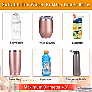 Water Bottle Organizer For Cabinet, Expandable Water Bottle Holder Rack, Adjustable Tumbler Storage For Kitchen Organization, 3 Tier Cup Organizer For Sports Flask Insulated Travel Mug Fridge, White