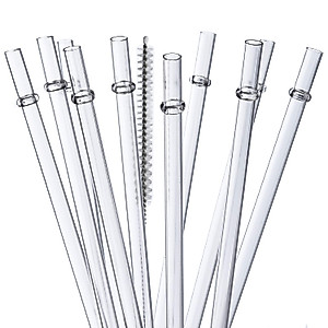 ALINK 10 Tritan Clear Reusable Straws + 12 Reusable Plastic Black Starws