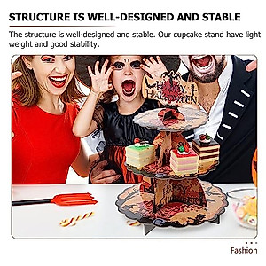 Luxshiny Halloween Decor Desktop Stand Fruitcake Desktop Decor Cake Serving Stand Party Cupcake Holder Halloween Party Decor Versatile Storage Bracket Pastry Stand Multi-Layer Paper