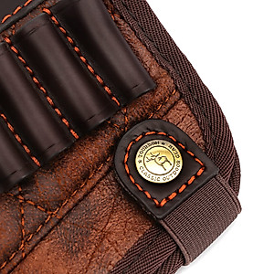 Tourbon Leather Buttstock Cheek Rest with Rifle Shell Holder - Right Handed (PU Leather)