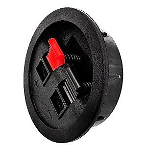 LRONG Round Speaker Terminal Cup 4PCS Round Express Spring Clip Double Binding Post Screw Wire Car Subwoofer Speaker Wire Terminal Connector WP2-9