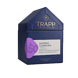 Trapp - No. 60 Jasmine Gardenia - 7 oz. House Box Candle - Aromatic Home Fragrance with Floral Scent of Gardenia, Night Blooming Jasmine, & Hint of Honeysuckle Notes - Petrolatum Wax