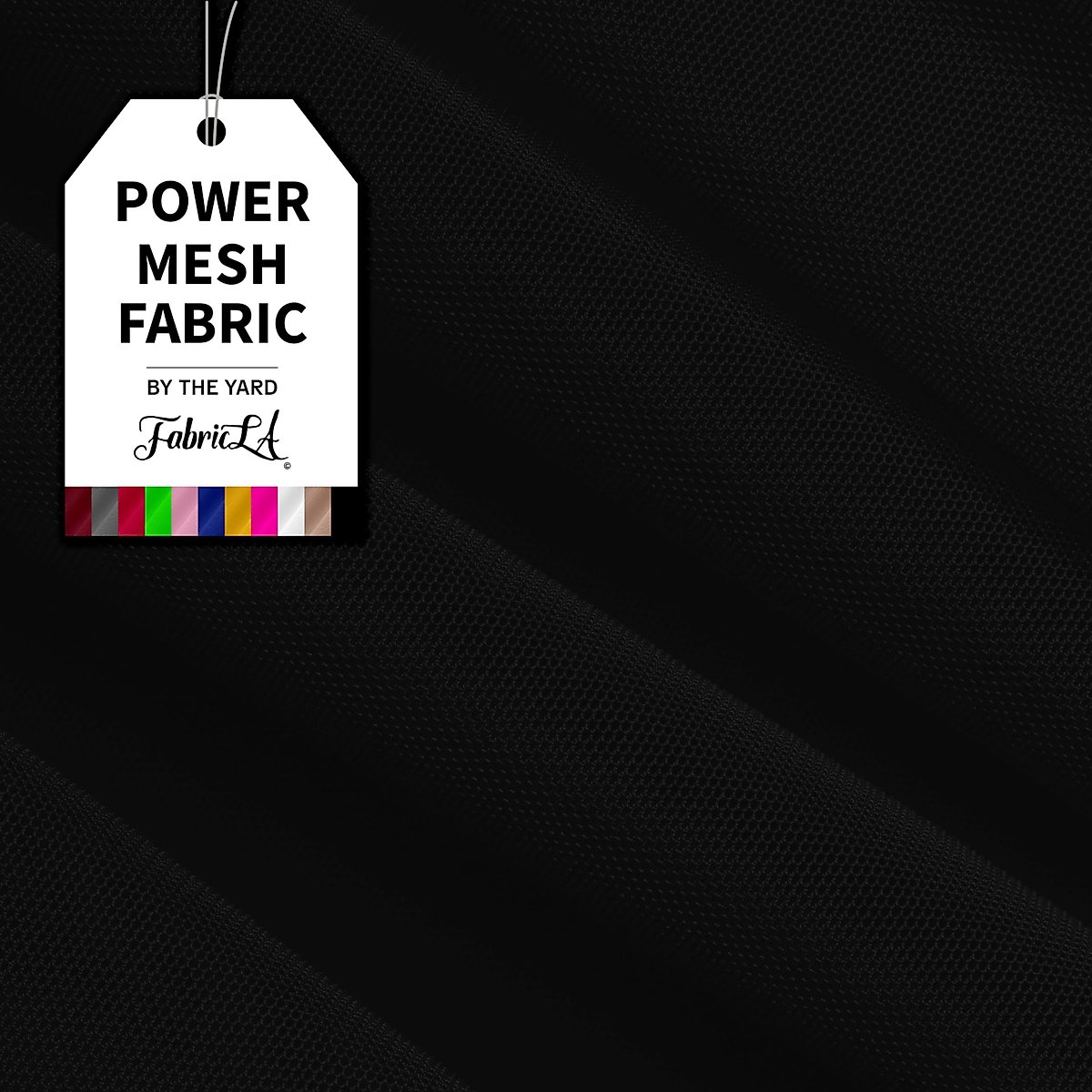 Power Mesh Fabric | 4-Way Stretch Nylon Mesh Fabric | Lightweight Sheer Nylon Spandex Stretch Mesh Netting | 1 Yard Mesh | 60" inch Wide | Black