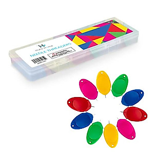 Hula Home Needle Threaders (50 Pieces), Fits All Needle Sizes, Simple Wire Loop Tool DIY Threader for Hand or Machine Sewing & Crafting with Case, 5 Colors