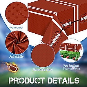 Ceenna 14 Pcs Football Party Decorations with 10 Football Balloons Foil Football Field Balloons 4 Disposable Football Tablecloth 51''x86'' Plastic Touchdown Table Cover for Tailgate Game Day Birthday