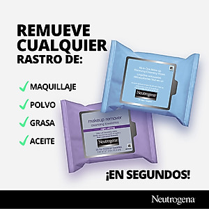 Neutrogena Makeup Remover Facial Cleansing Towelettes, Daily Face Wipes to Remove Dirt, Oil, Makeup & Waterproof Mascara, Gentle, Alcohol-Free, 25 ct