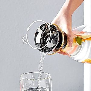 WUWEOT 50 OZ Glass Carafe, Water Carafe Jug Beverage Pitcher with Lid for Cold Water, Hot Water, Milk, Coffee, Serving Wine, Homemade Iced Tea and Juice, Heat Resistant Borosilicate