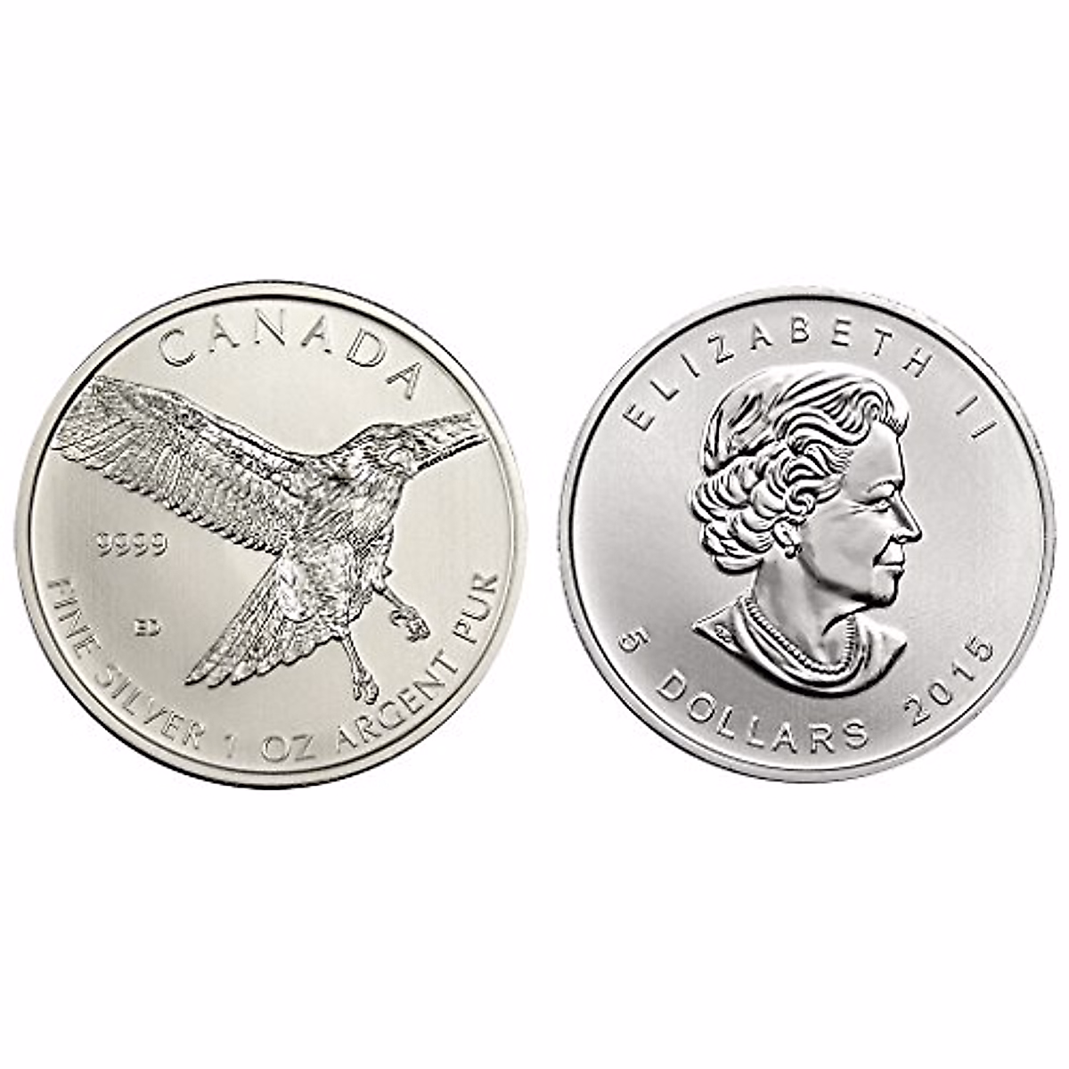 2015 - Red Tailed Hawk One Ounce Silver Coin Dollar Mint Uncirculated