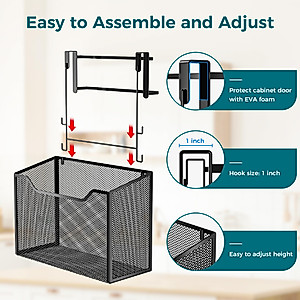 2 Pack Cabinet Door Organizer with Double Towel Bars Over The Cabinet Door Organizer Kitchen Cabinet Organizers and Storage Cutting Board Holder Suitable for Cabinet Doors Less Than 0.98 Inch Thick