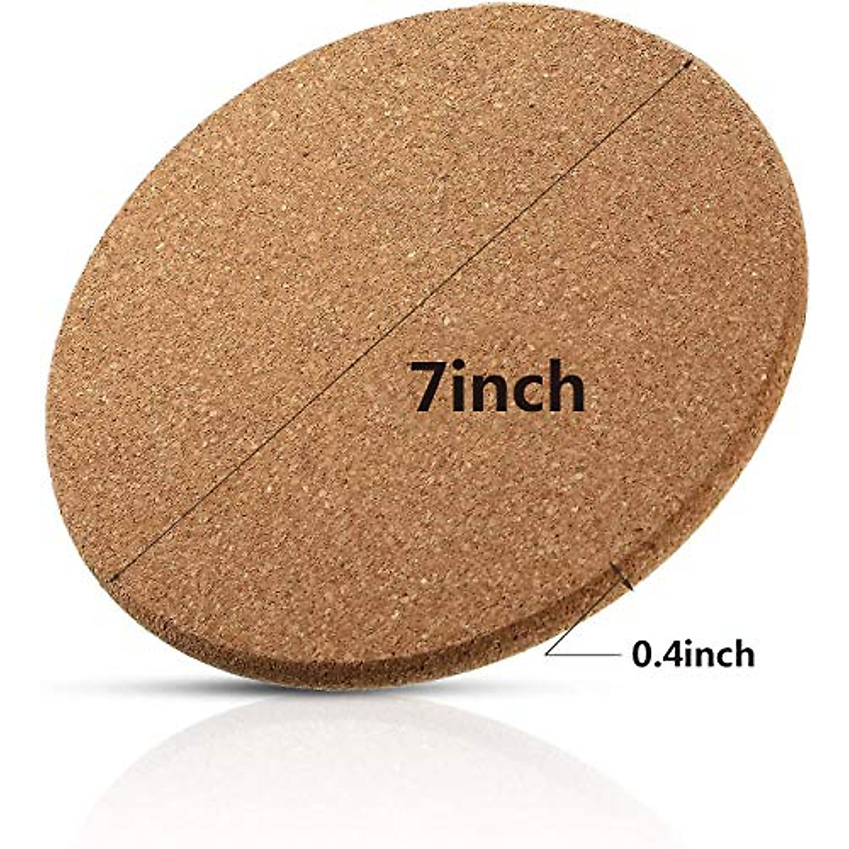 Aligeneral 8-Pack Cork Trivet Set, Cork Coasters- Round Corkboard Placemats Kitchen Hot Pads for Hot Pots, Pans, and Kettles, 7 x 7 x 0.4 Inches