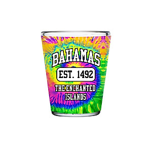 Shot Glass BAHAMAS Souvenir Gift Shots Glasses Set of 2 Gift Collectible Idea 2 Oz Shotglass, Bahamas island Gifts for Him & Her (2 Pack)
