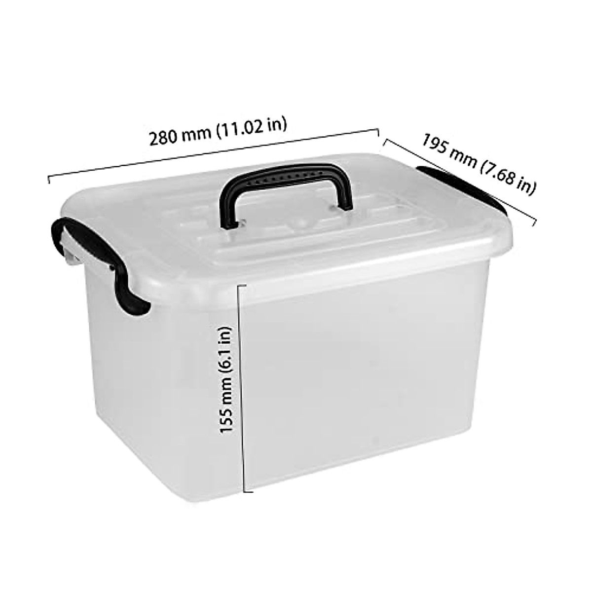 HOIGON 6 Pack 6.6 Quart Plastic Storage Bins with Lids and Latching Handle, Clear Plastic Storage Container Box for Organization and Storage
