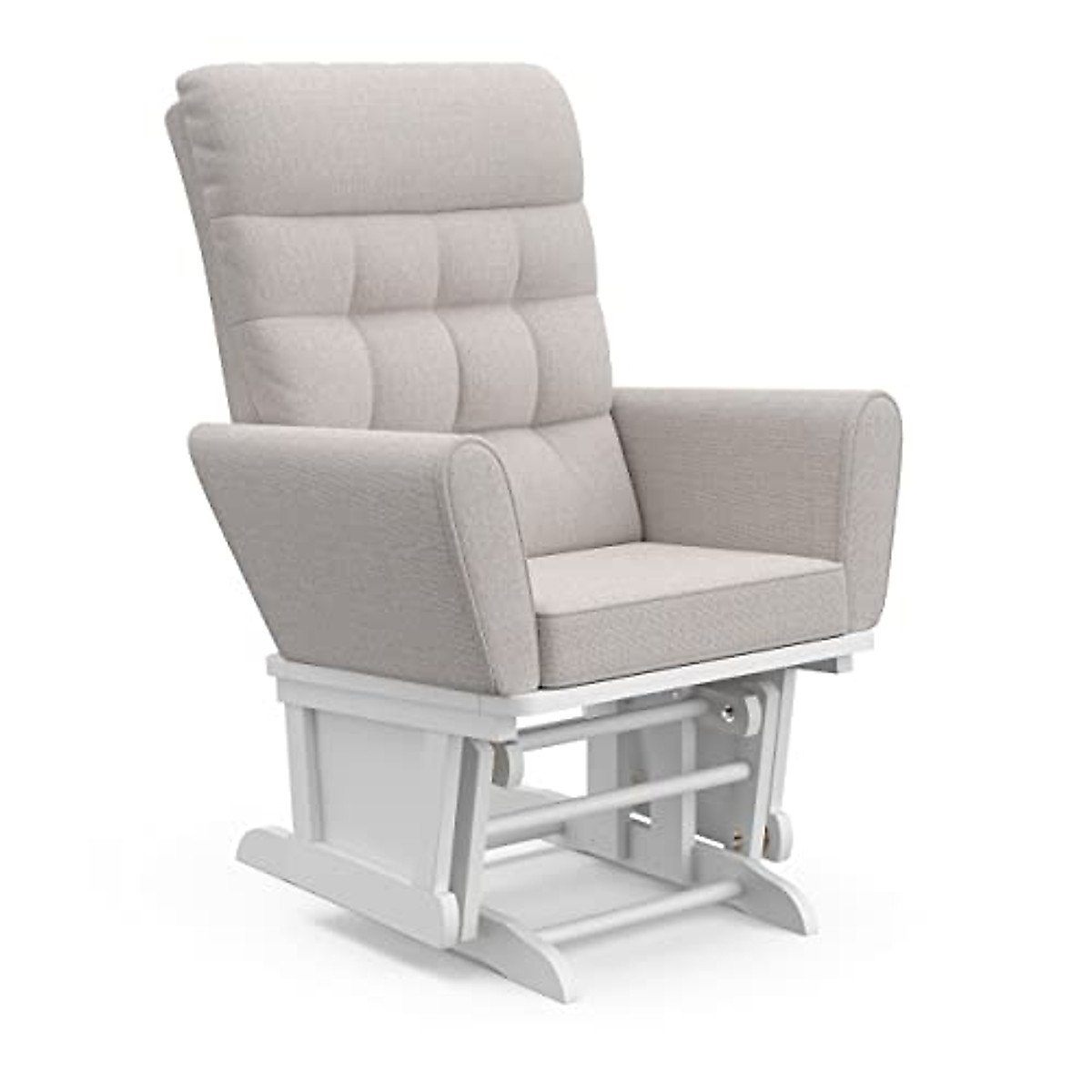 STORKCRAFT Harmony Premium Glider and Ottoman, White/Misty Gray