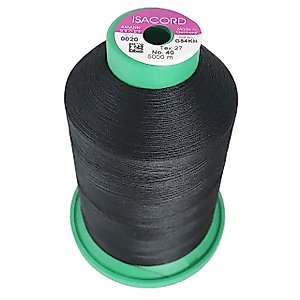 Isacord Embroidery Thread, Black Thread 5000M color 0020
