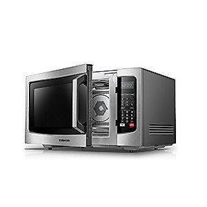 TOSHIBA 3-in-1 EC042A5C-SS Countertop Microwave Oven, Smart Sensor, Convection, Combi., 1.5 Cu. ft with 13.6 inch Removable Turntable for Family Size, Mute Function & ECO Mode, 1000W, Stainless Steel