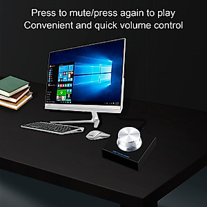 USB Volume Control Knob，Multimedia Controller with One-Click Mute Function，Audio Adjuster Compatible with Win7/8/10/XP/Mac/Vista/Android/IOS
