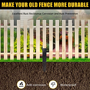 Fence Post Stabilizer, Wooden Post Support, Fence Post Mender for Fence Support, Post Buddy Fence Repair, Fence Pole Support Brace for Fix a Fence (12pcs)