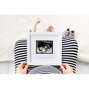Little Pear We Love You Already Sonogram Frame, Gender-Neutral Pregnancy Announcement Picture Frame, Mother’s Day Keepsake Photo Frame, Nursery Décor, White