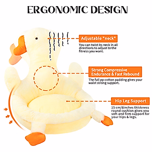 Fortuning's JDS Cute Cartoon Seat Cushion, Non Slip Floor Cushions Seating with Extra Waist Support for Kids and Adult, Floor Cushion for Kitchen Office Bedroom, Kids Girlfriend Gift