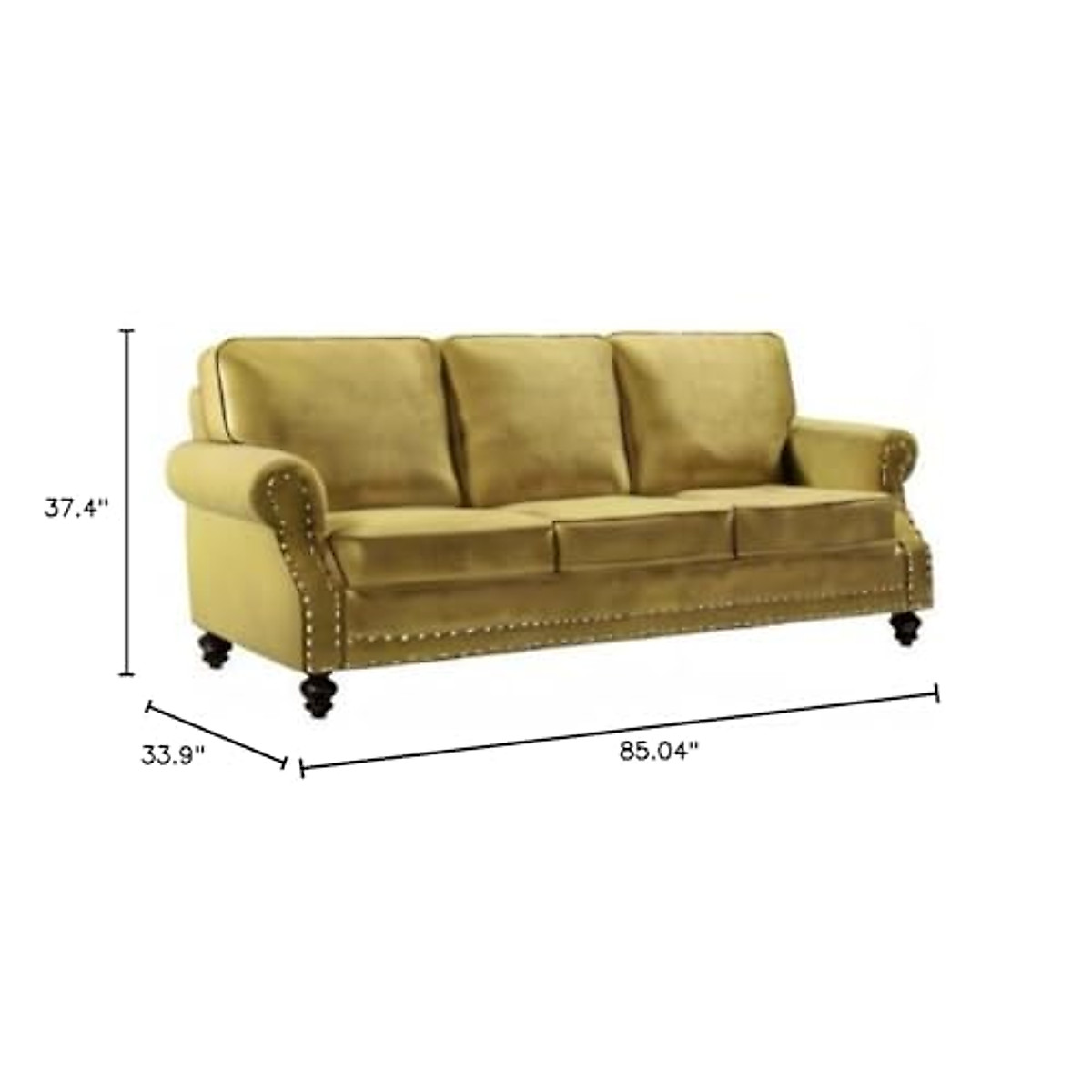 US Pride Furniture Daphne Traditional Chesterfield Velvet Club Sofa