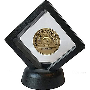 XIZHI Set of 10 Pack Black Diamond Shape Display 3D Floating Frame Display Holder Stands Holder Magic Suspension Box ，2 3/4 x 2 3/4 x 7/8inches