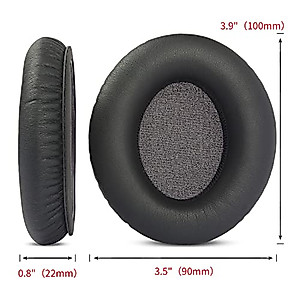 TaiZiChangQin KNS8400 Ear Pads Headband Ear Cushions Earpads Replacement Compatible with KRK KNS 8400 KNS 6400 Headphone Protein Leather Black